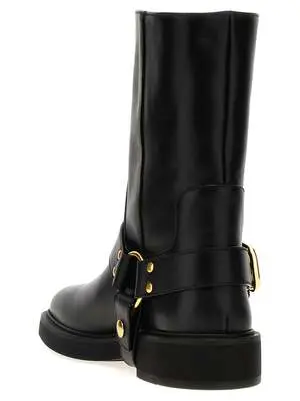 Valentino Garavani Vlogo Signature Leather Ankle Boots