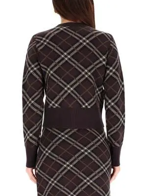 Burberry Gillian Checkered Knit Cardigan