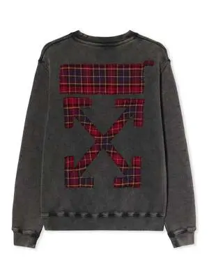 Off-White Check Flan Arrow Logo" Sweatshirt - Gray