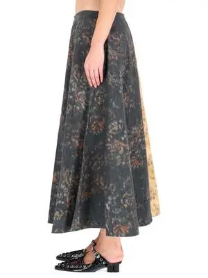 GANNI Asymmetrical Printed Skirt