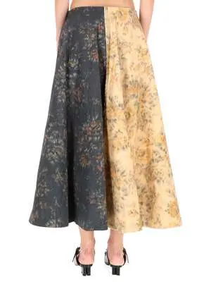 GANNI Asymmetrical Printed Skirt