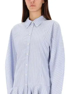 GANNI Striped Organic Cotton Chemisier Dress - Multicolor