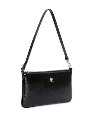 COURREGES Cowhide Pouch With Appliqu - Black