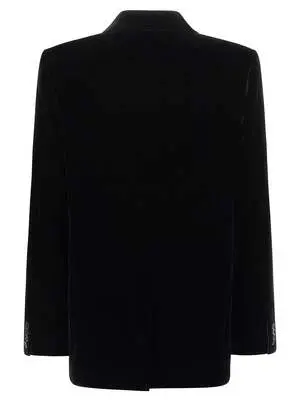 Saint Laurent Cassandre Double-breasted Velvet Blazer