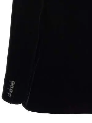 Saint Laurent Cassandre Double-breasted Velvet Blazer