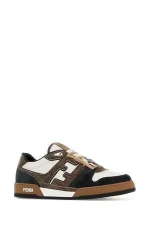 Fendi Leather And Suede Match Sneakers