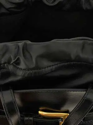 Balmain Mini Suede And Leather Handbag With Anthem Buckle