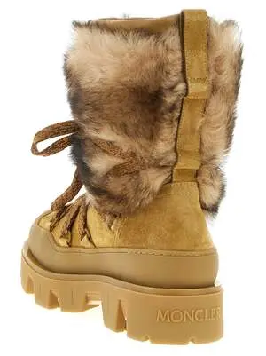 Moncler Peak Après Suede And Shearling Ankle Boots - Brown