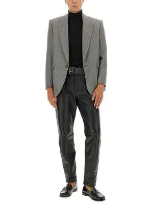 Saint Laurent Single-breasted Wool Flannel Jacket - Gray