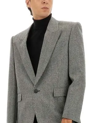 Saint Laurent Single-breasted Wool Flannel Jacket - Gray