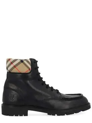 Burberry Rogue Leather Lace-up Boots - Black