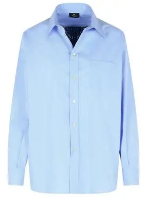 Etro Cotton Shirt With Silk Trim