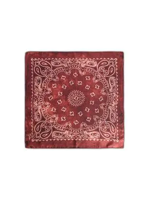 GOLDEN GOOSE Silk Paisley Scarf - Red