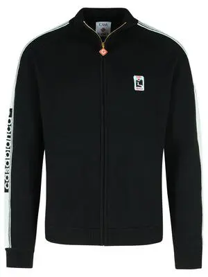 Casablanca Merino Wool Zip-up Sweatshirt With Logo Detail - Black