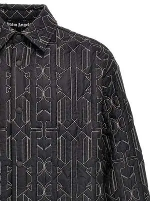 Palm Angels All Monogram Quilted Dover Jacket - Gray