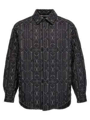 Palm Angels All Monogram Quilted Dover Jacket - Gray