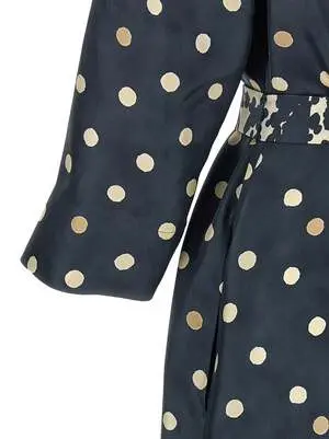 Max Mara S Mmleva' Silk Twill Polka Dot Midi Dress