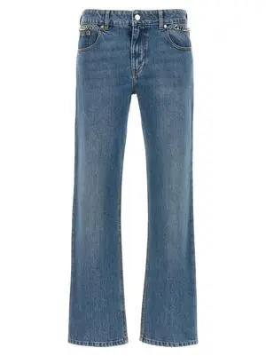 Stella McCartney Falabella Jeans With Chain Detail - Blue
