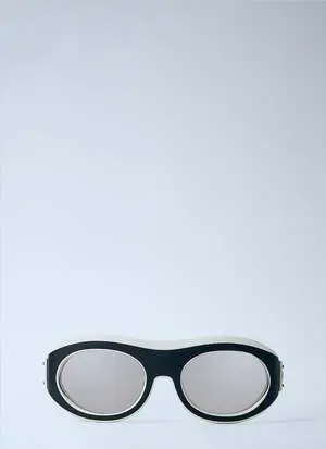 Moncler Oval Frame Sunglasses - White