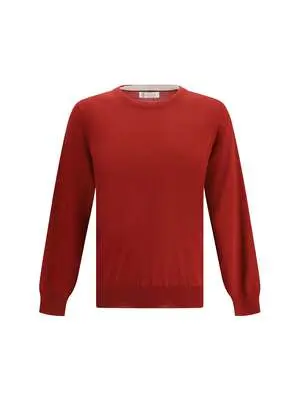 Brunello Cucinelli Virgin Wool Crew Neck Sweater - Red