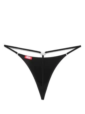 DIESEL® D-string Thong With Oval D Logo Plaque