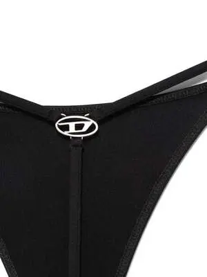 DIESEL® D-string Thong With Oval D Logo Plaque