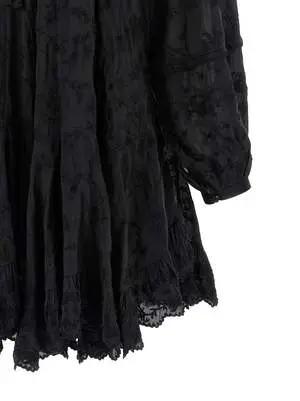 Isabel Marant Étoile Zame Embroidered Cotton Silk Mini Dress - Black