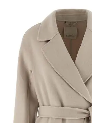 Max Mara S Mmelisa' Long Wool Coat - Cream