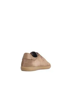 Zegna Beige Suede Leather Sneakers - Cream