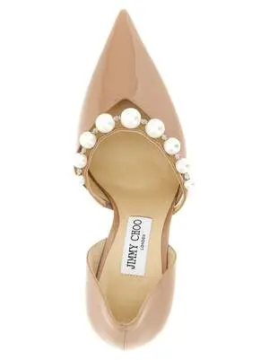 JIMMY CHOO Aurelie Patent Leather Pumps With Pearl Embellishment