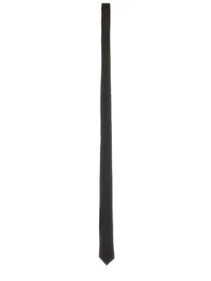 Saint Laurent Monogram Thin Jacquard Neck Tie - Black