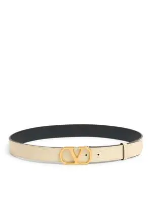Valentino Garavani Vlogo Signature Belt In Calfskin - Multicolor
