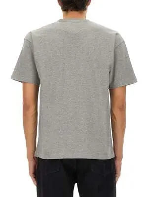 Saint Laurent Cassandras Tshirt With Logo - Gray