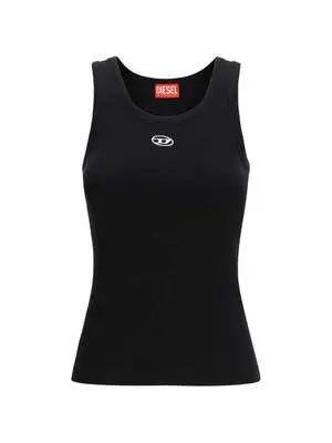 DIESEL® Sleeveless Crew Neck Tank Top With Oval D Logo - Black