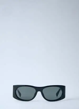 Jacquemus Rectangular Frame Sunglasses With Logo Engraving - Black