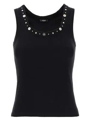 Versace Medusa Ribbed Tank Top - Black