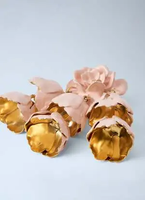Chloé Floral Drop Earrings - Pink