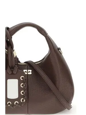 GANNI Hobo Mini Handbag - Brown