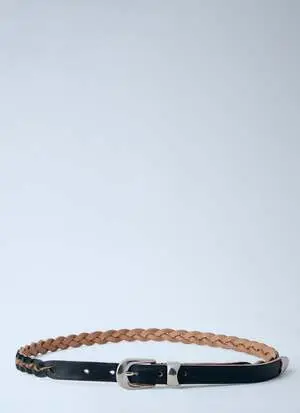 Our Legacy 2 Cm Braided Leather Belt With Metal Buckle