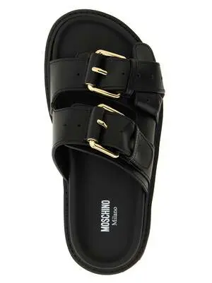 Moschino Double Strap Flatform Sandals