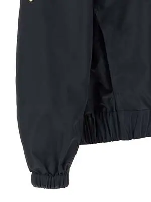 Kenzo Collarless Nylon Bomber Jacket With Patch Embellishments