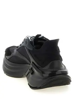 Fendi F-light Sneakers With Ff Pattern Laces - Black
