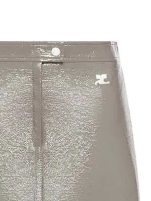 COURREGES Miniskirt With Logo Detail - Brown