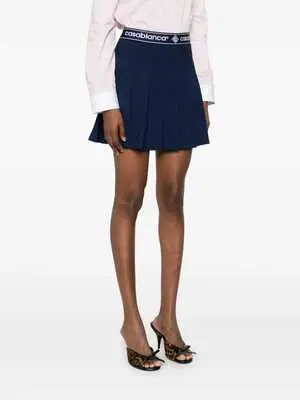 Casablanca Pleated Mini Skirt With Logo Band