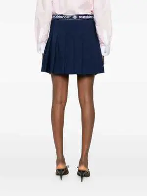 Casablanca Pleated Mini Skirt With Logo Band