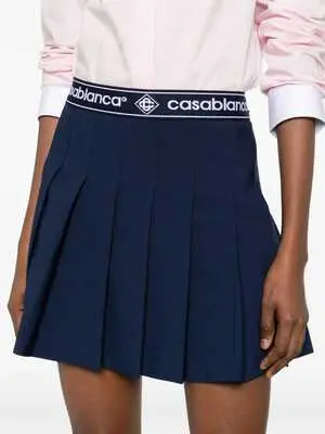 Casablanca Pleated Mini Skirt With Logo Band