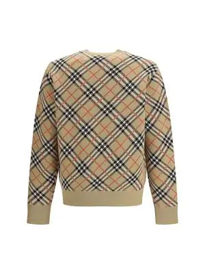 Burberry Wool Checkered Crew Neck Sweater