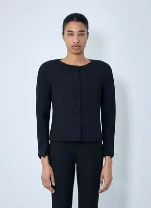 Chloé Collarless Fitted Jacket - Black