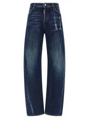 Dsquared2 Loose Twist Jeans With Distressed Details