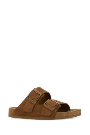 Balenciaga Camel Suede Sandals - Brown